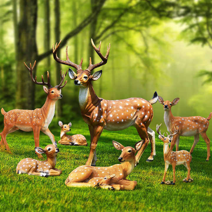 Jungle Animals Statues Fiberglass Resin Safari Animals Props Deer Camel ...