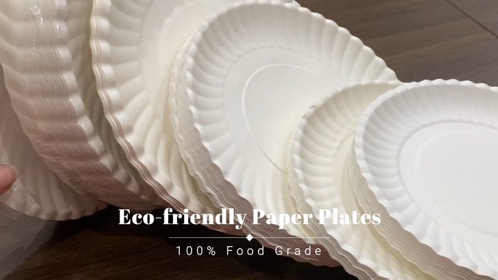 Food Grade Paper Plate Disposable Wedding Spiral Pattern Custom Printed ...