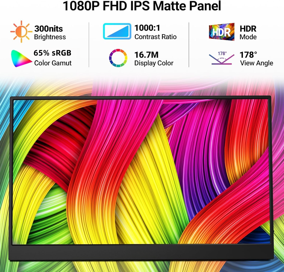 15.6 Inch Screen Portable Touch Monitor Full HD 1920x1080 Ips Screen ...