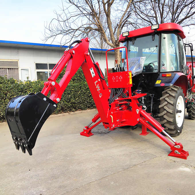 Mini Farm Tractor with 3 Point PTO Driven Backhoe Attachment
