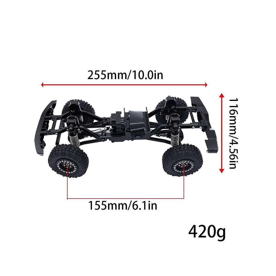 Durable 1/18 Scale RC Metal Chassis Kit for off-Road Cars