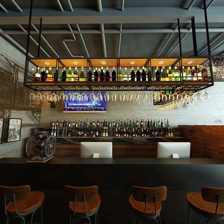 Customized Bar Counter Top Wine Glass Storage Racks