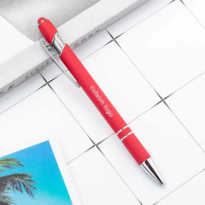 Promotional Cheapest Aluminum Ballpoint Stylus Pen With Soft Rubber ...