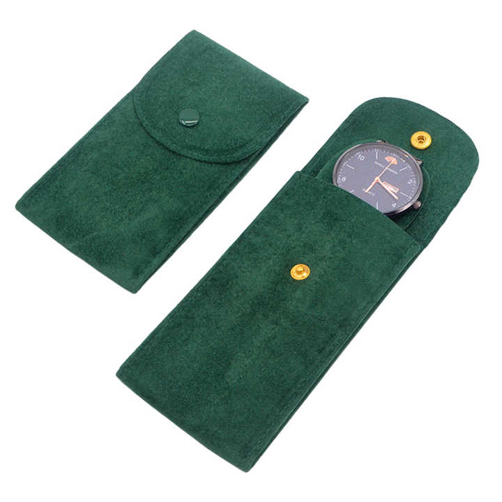 Custom Leather Green Pocket Watch Travel Pouch for Watches Watch Pouch ...