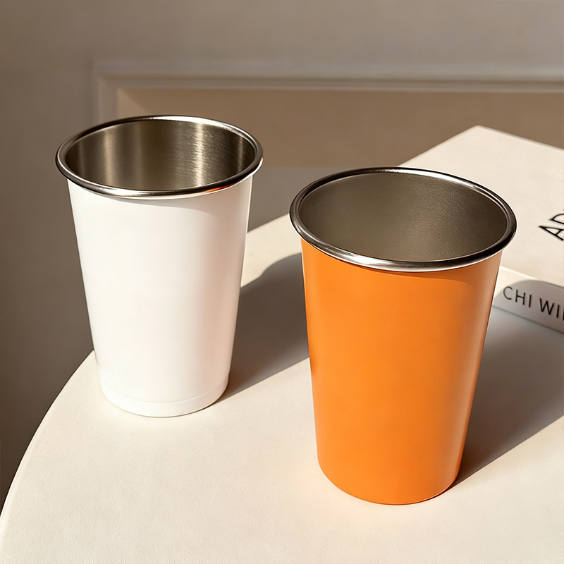 Wholesale 350ml Single Wall Stainless Steel Beer Cup Yellow Monjar ...