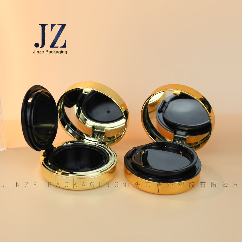 Jinze Bb Cushion case Round Black Top with Gold Color Empty Cushion ...