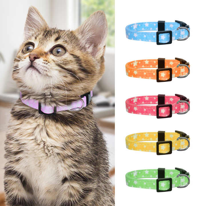 High Quantity Custom Cat Collar Adjustable Star Pattern Pet Collars for ...