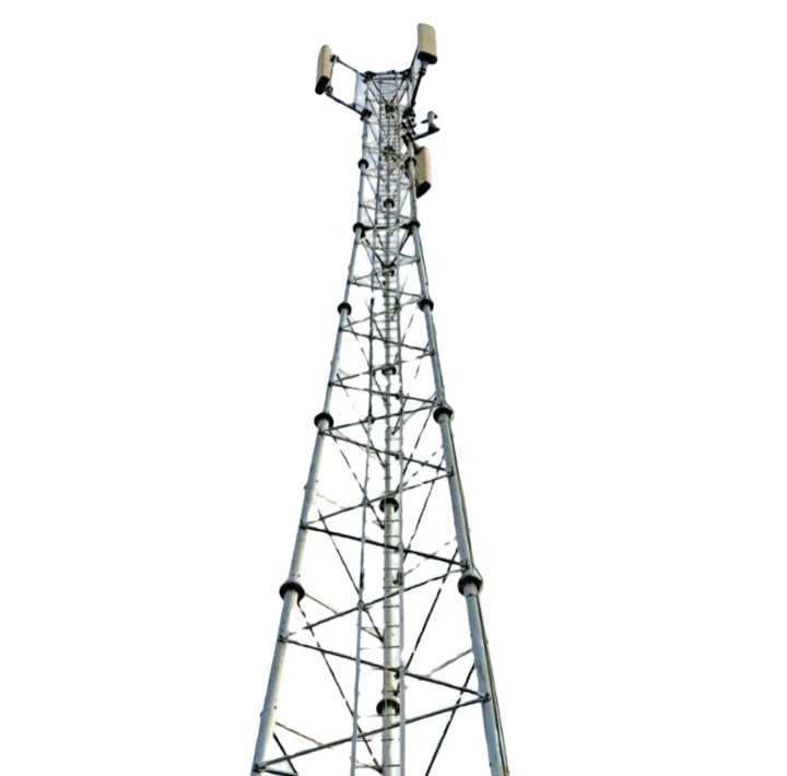 60m High Galvanized Angle Steel Telecom Tower - Self Supporting