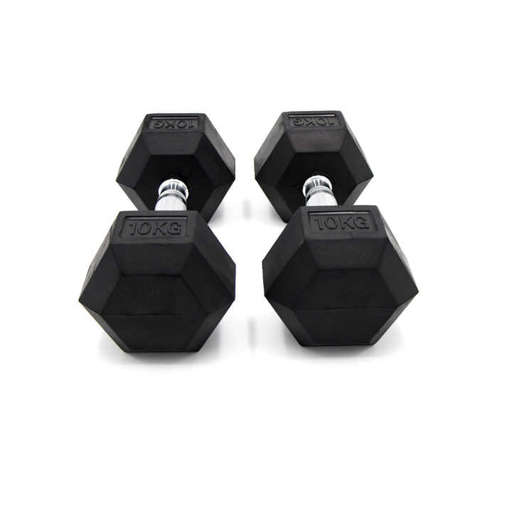 Custom Weight Lifting Dumbbell Set Man Fitness Black Rubber Hex ...