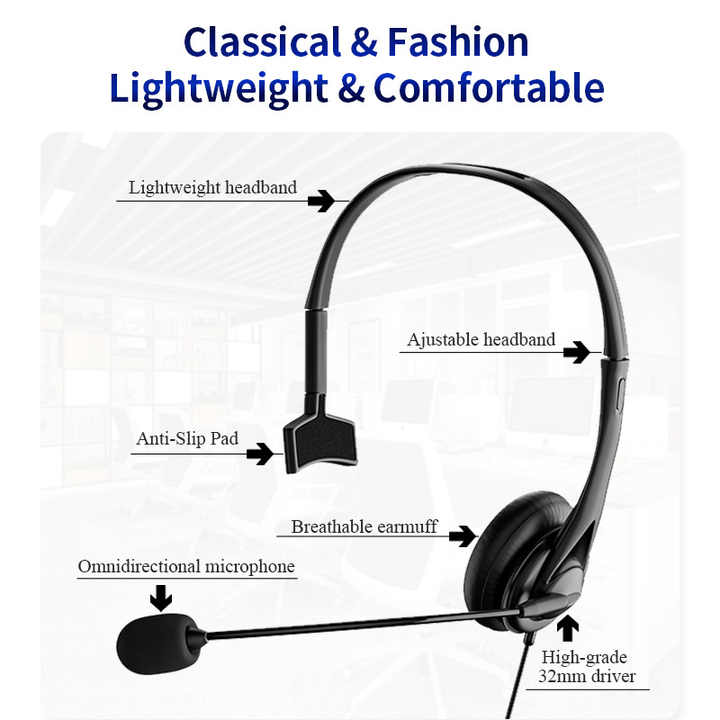 Professional Mono Call Center Noise Cancelling Office Phone Business ...