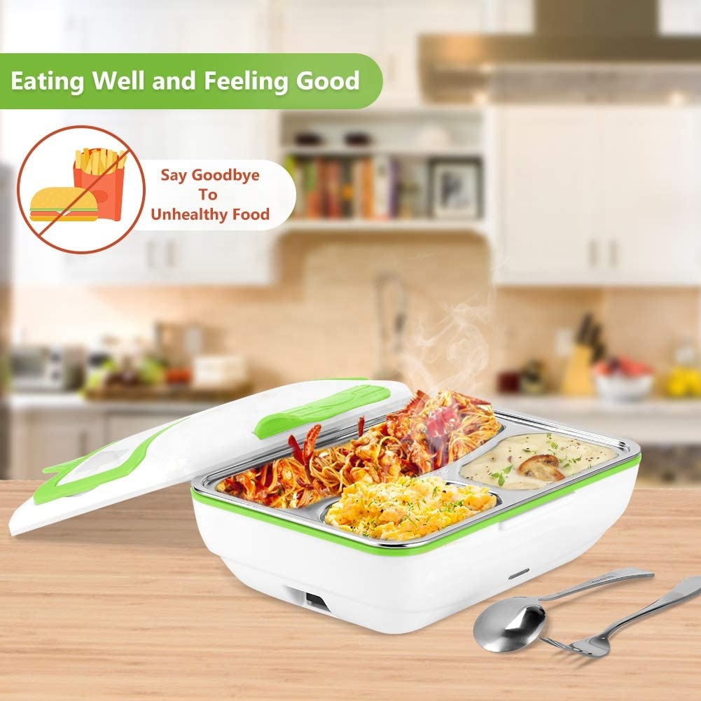 Portable Food Warmer - 12V/24V Electric Lunch Box for Car & Office