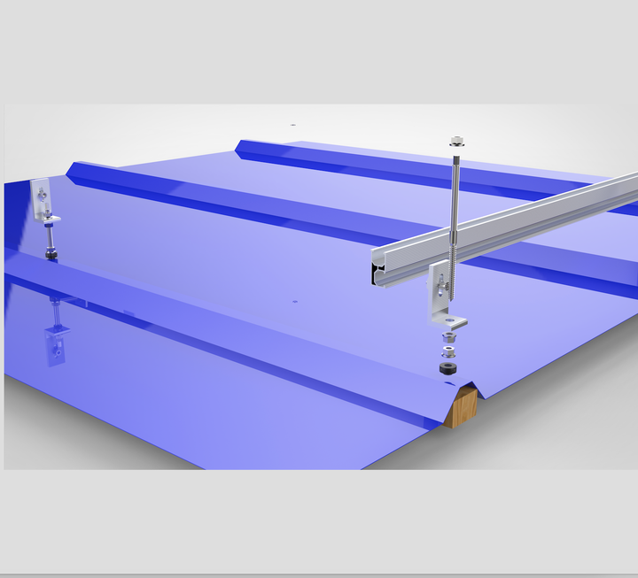 Pitched Corrugated Trapezoidal Standing Seam PV Structure