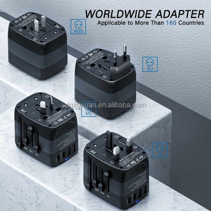 17W Type-C Laptop Travel Adapter with 4 USB Ports & 10A Universal ...