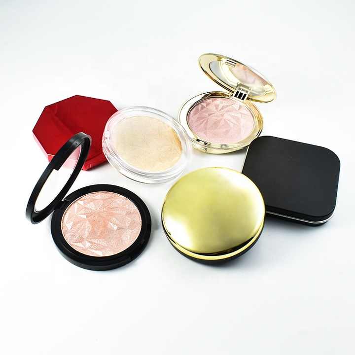 Vegan OEM Shimmer Pressed Face Highlighter - Gold Packaging