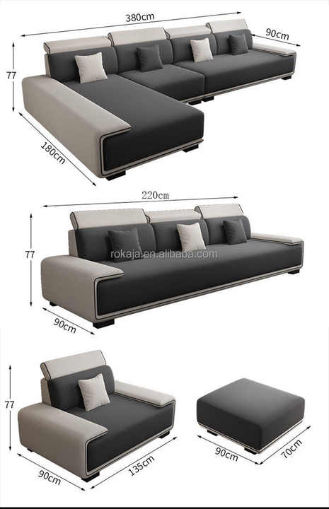 Shop Our Hot Selling Fabric L-Shape Sofa Set for Living Rooms