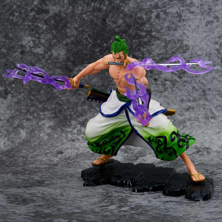 New One Pieced Zoro 3 Sword Style Wano Action Anime Figures Statue Pvc ...