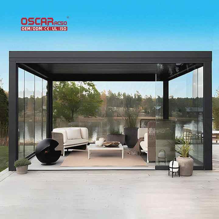 Automatic Motorized Louvered Roof Canopy Aluminium Garden Patio Deck ...