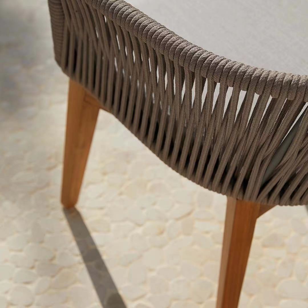 Custom garden set handcrafted new design teak wooden rope outdoor ...