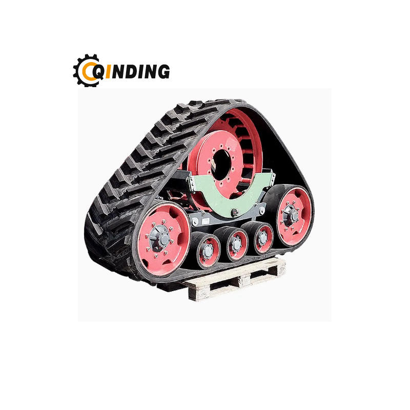 New Triangular Rubber & Steel Tracks & Wheels Assembly Crawler Chassis ...