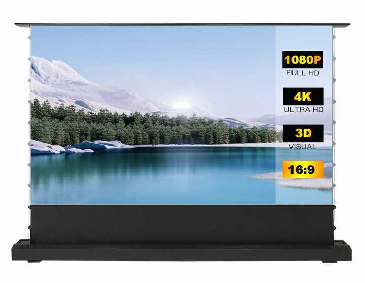 72-120'' Inch Floor Rising Projection Screens for 4K UST