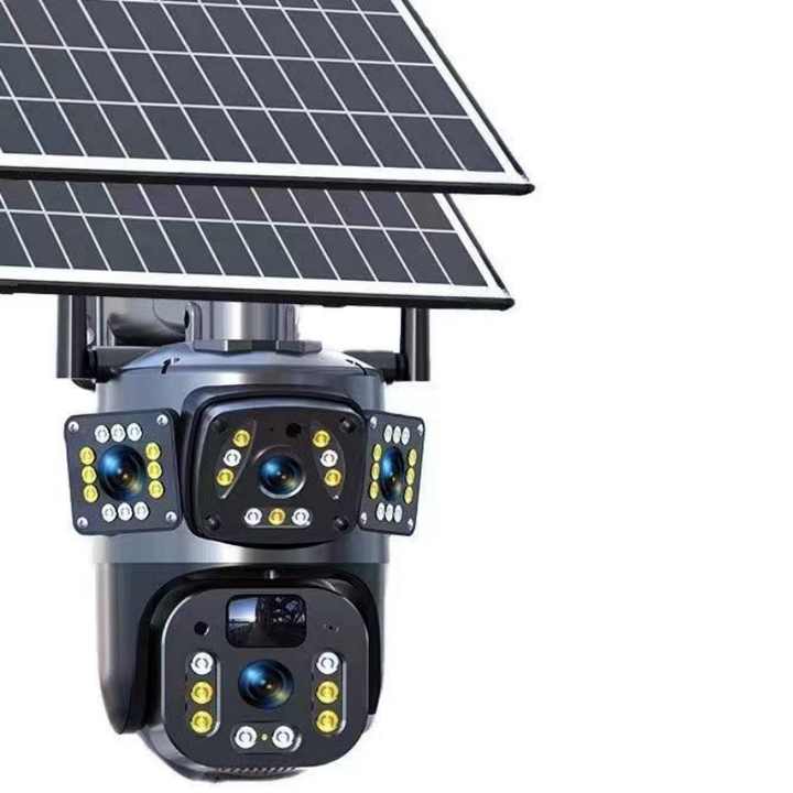 Solar Camera 4G V360PRO Three Eyes and Two Pictures Outdoor Solar ...