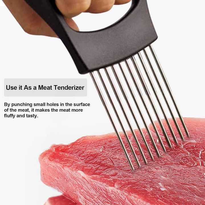 Stainless Steel Kitchen Utensils Onion Holder Slicer Cutter for Slicing ...