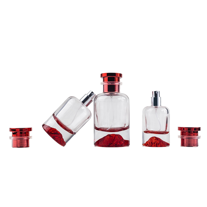 Unique Gold Gradient Empty Cylinder Perfume Bottles Thick Bottom with ...