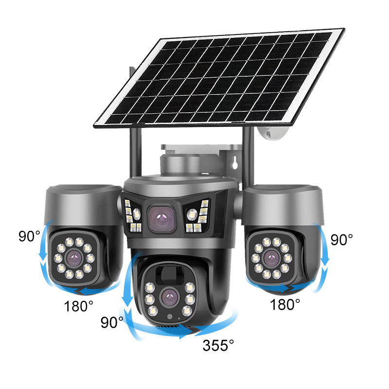 V380 3 PTZ 4G Solar Camera Waterproof Real 3 Lens Outdoor Super HD ...
