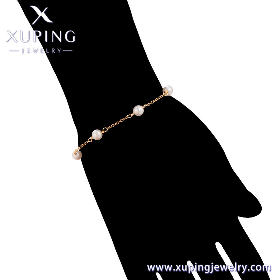 XUPING Jewelry - Elegant 18K Gold Plated Pearl Chain Bracelet
