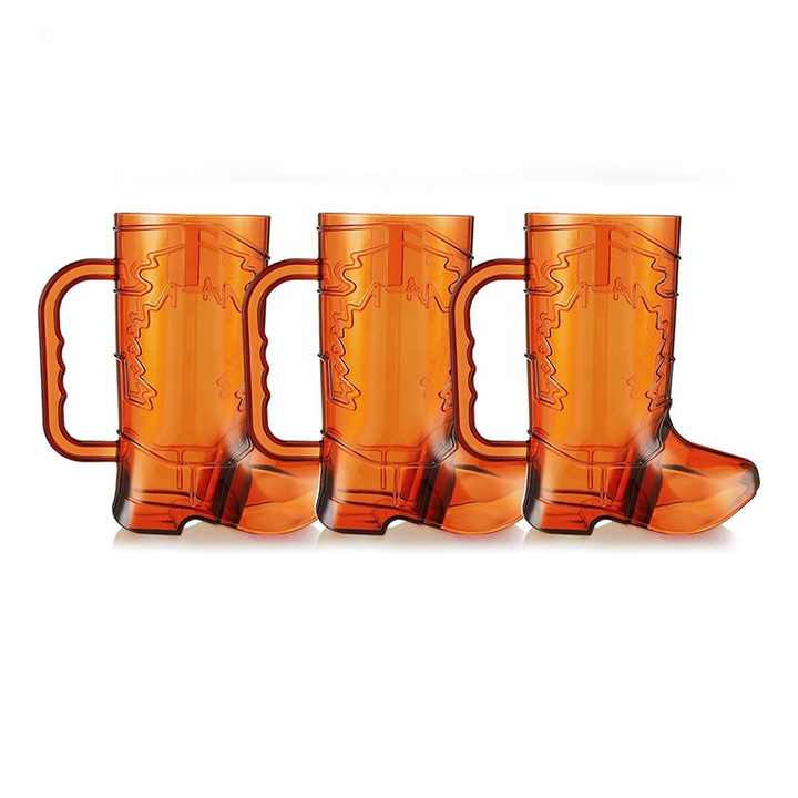 16 oz Plastic Large Cowgirl Boot Shot Glasses Pink Drink Cups Plastic ...