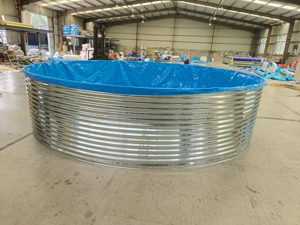 Galvanized Sheet Fish Farming Tank PVC Tarpaulin Rectangular Plastic ...