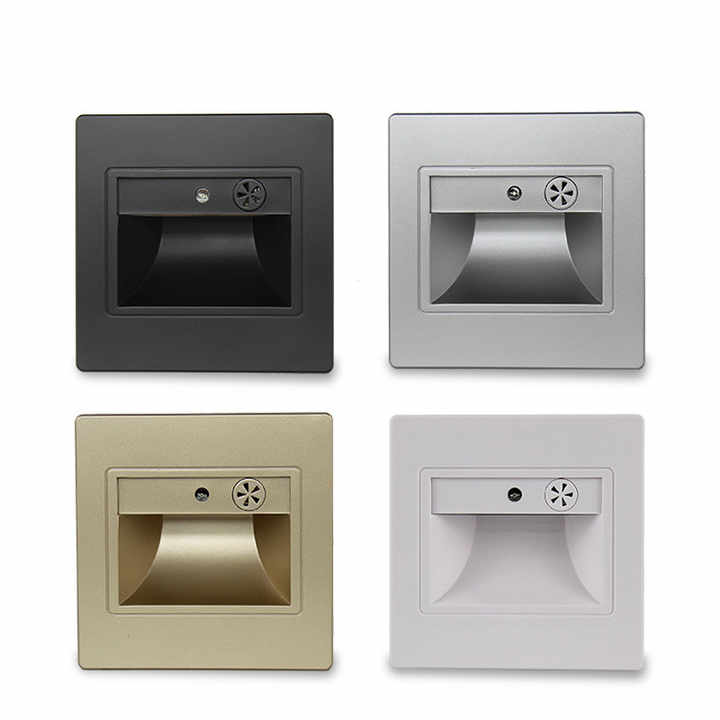 1.5W Recessed LED Step Bracket Light Switch Control Stair Case Light ...