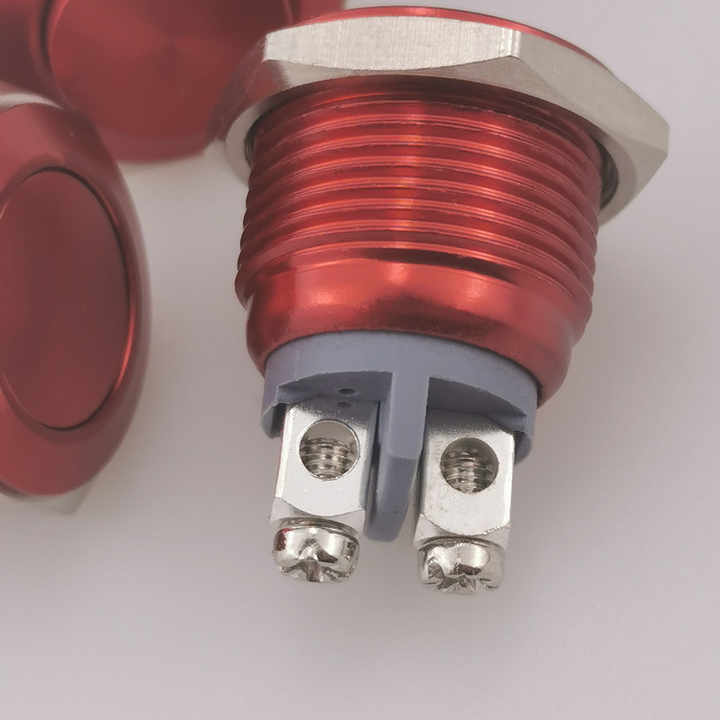 IP65 Waterproof 16mm Red Metal Button Switch 1NO1NC Electronic ...