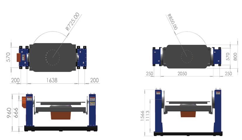 Dual-axis U-Shaped Automatic Welding Positioner with Motor for ...