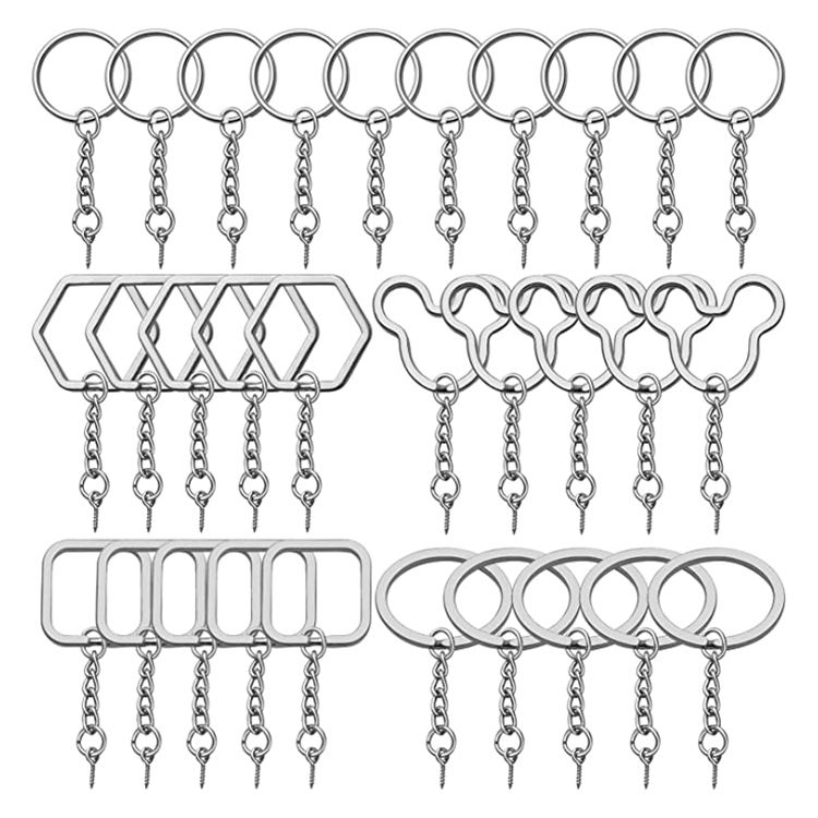30mm Stainless Steel Split Key Rings - DIY Keychain Parts