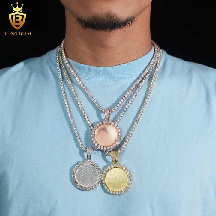 Memory Hip Hop Custom Jewelry Iced Out Moissanite Diamond Photo Pendant ...