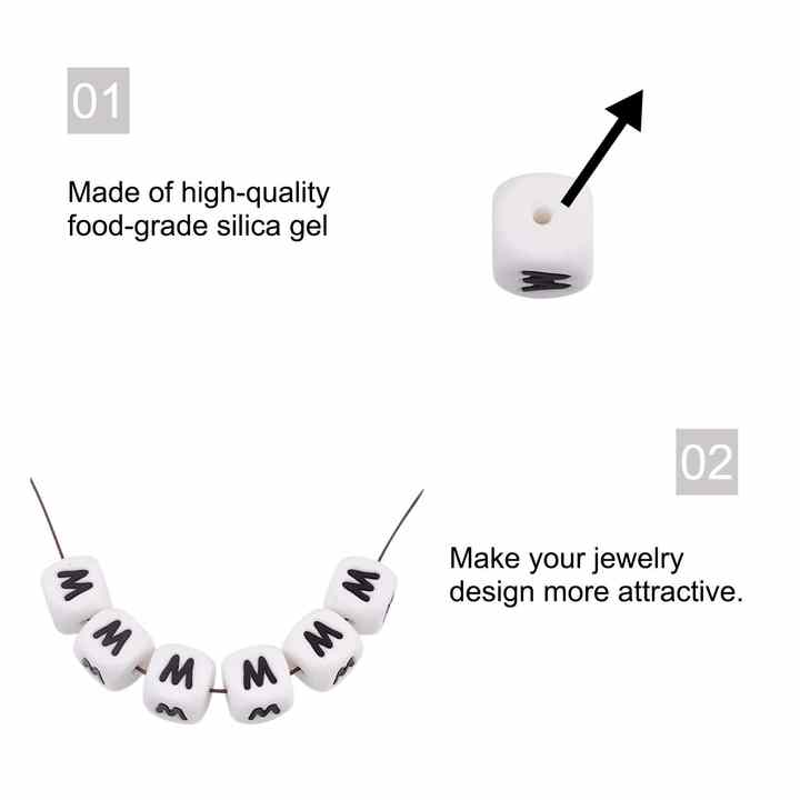 Custom Bulk Black White Color Bead for Bracelet Diy Jewelry Making A-z ...