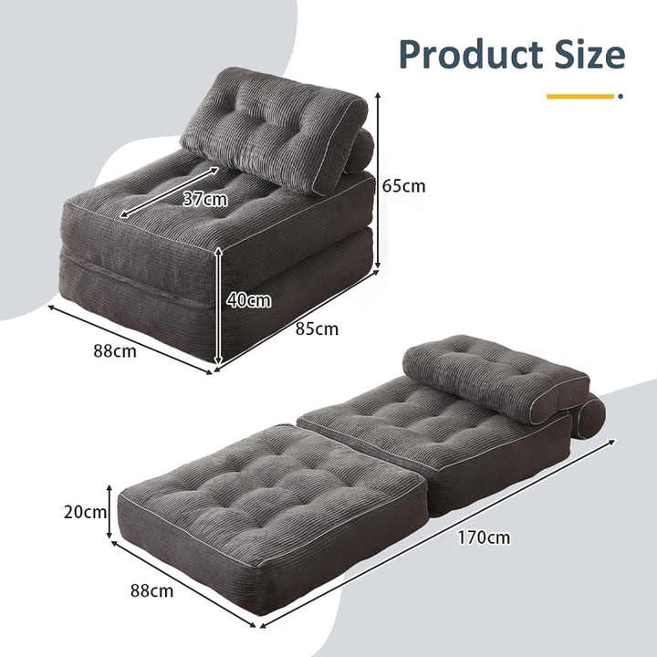 Sponge Spring Pack Compressed Sofa 2 in 1 Convertible
