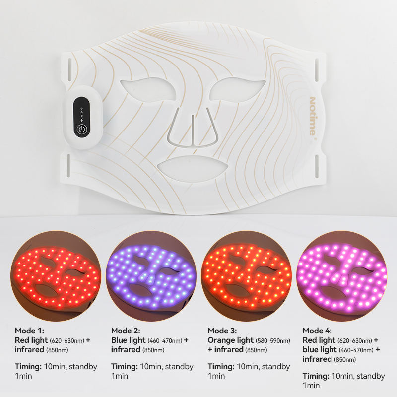 Wireless LED Face Neck Head Mask Silicone Light Therapy Mask OEM ...