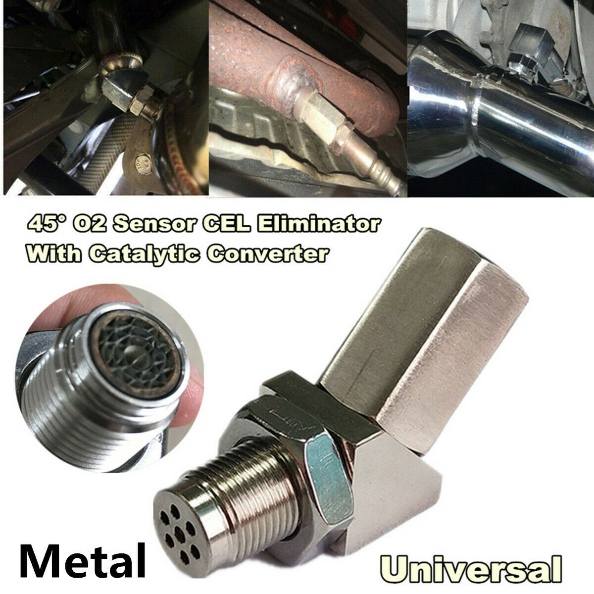 Universal 45 degree O2 sensor adapter with catalytic converter Products from Dongguan Mebon ...