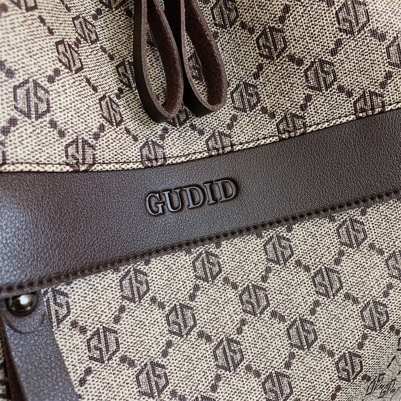 Geometric Pattern PU Leather Luxury Fashion Backpack with Large ...