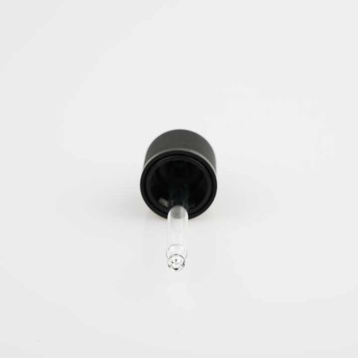 20mm Black Child Resistance Plastic Pilfer Proof Dropper Cap with Glass ...