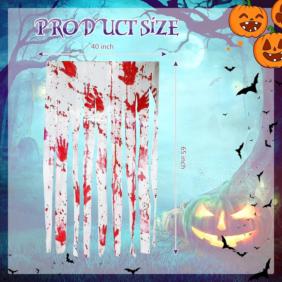 Pafu Halloween Bloody Prints Doorway Curtain with Bloody Hand Prints ...