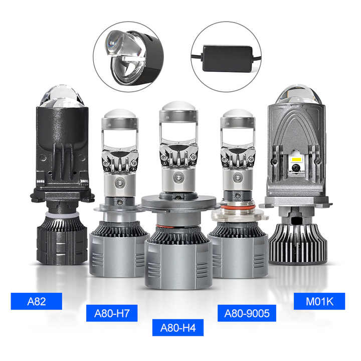 M01K 80W Car LED Headlight High Low Beam Universal Avanza Azera A3 Elantra Model X3 Small Lens ...