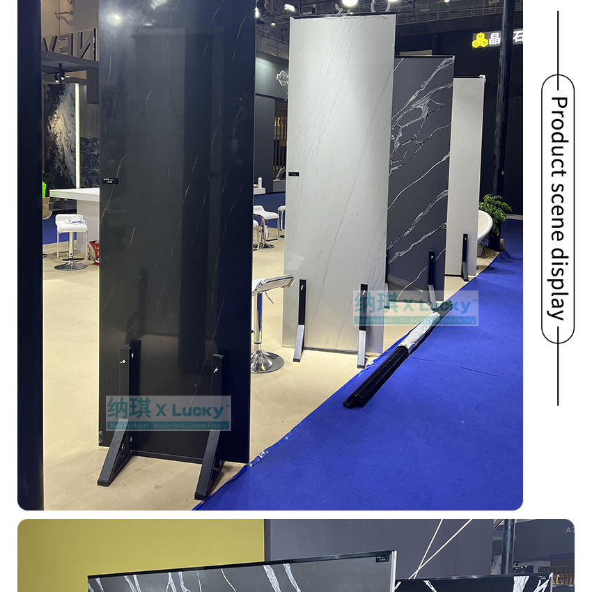 High Quality Large Metal Quartz Showroom System Glass Slab Marble ...