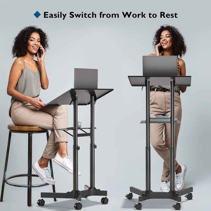 Hot Sale Height Adjustable Laptop Table Mobile Workstation Double ...