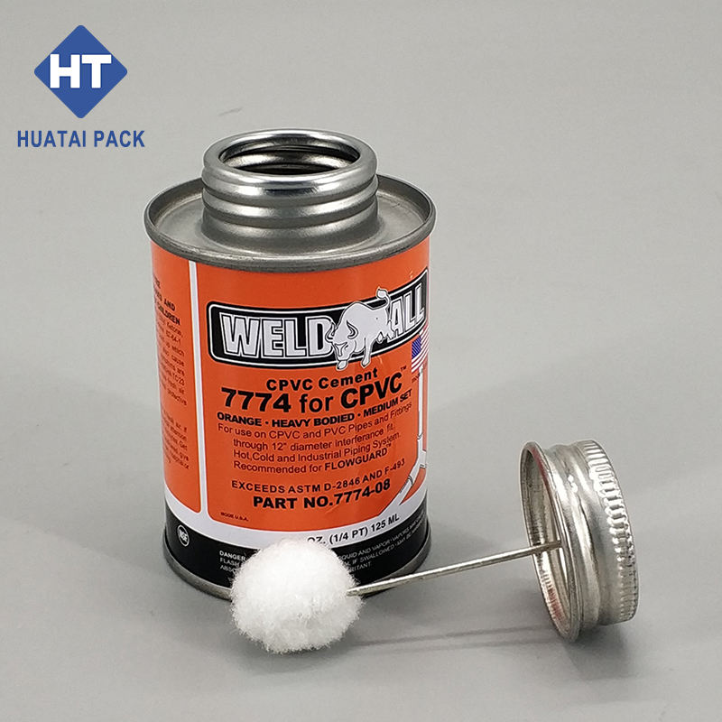4 Ounce Monotop Can Shown with Screw Cap and Brush Cap 118ml Screw Top ...