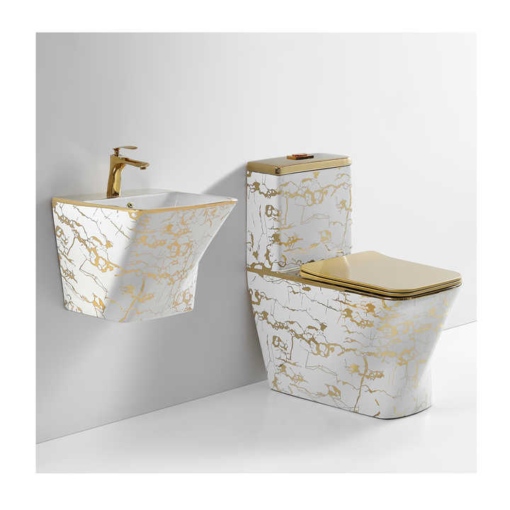 Factory Toilet Bowl Sanitary Ware Gold Toilets Wall Hung Basin Bathroom ...