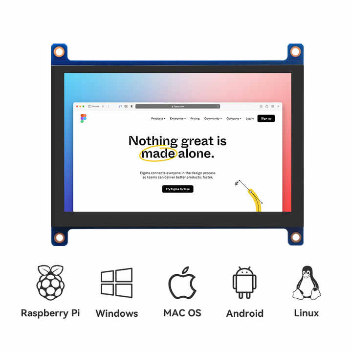 4.3 Inch Touch Screen Raspberry Pi 4B 3B+ 3B Universal Development ...