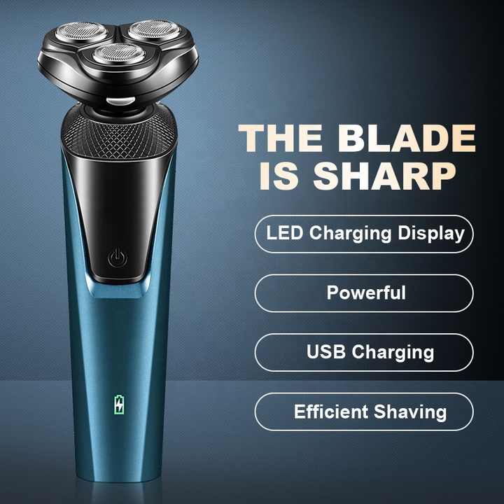 3D Floating Head Men's Shaving Razor Cordless Electric Shaver USB ...